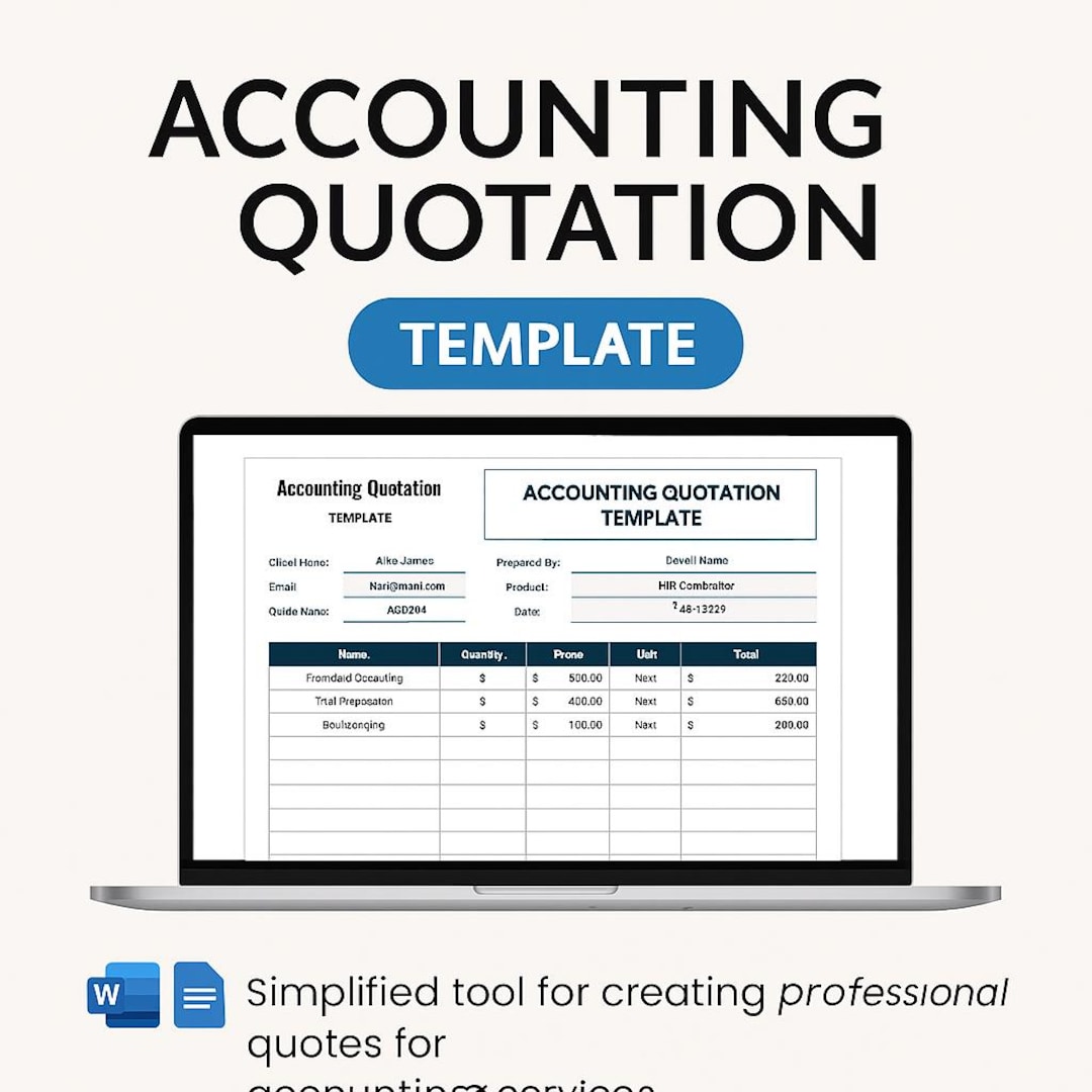 Accounting Quotation Template Word Excel Google Docs Sheets – Client ...
