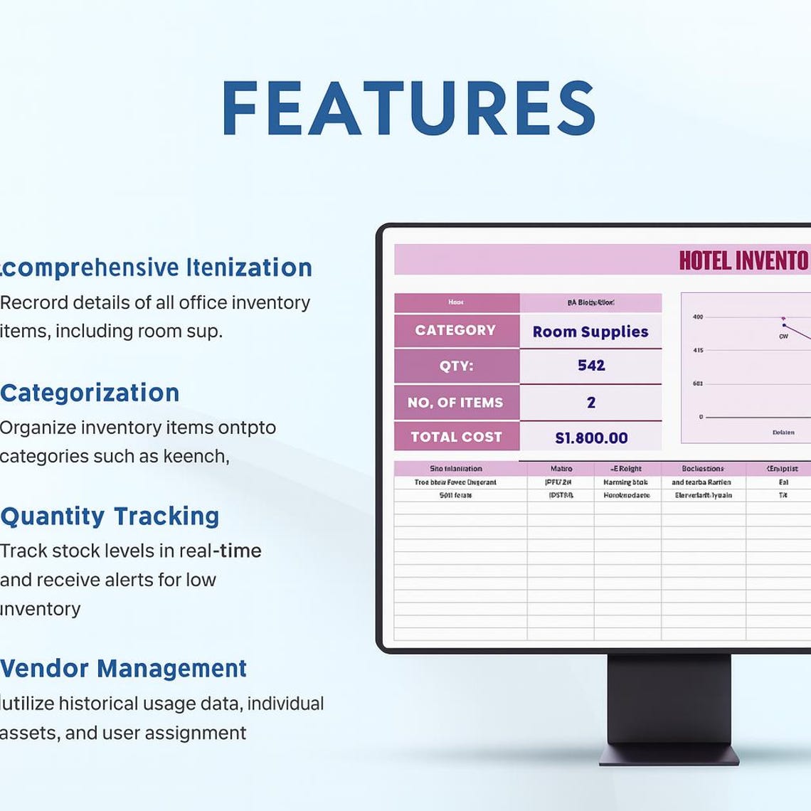 Office Supplies Inventory Template | Excel & Google Sheets | Stationery ...