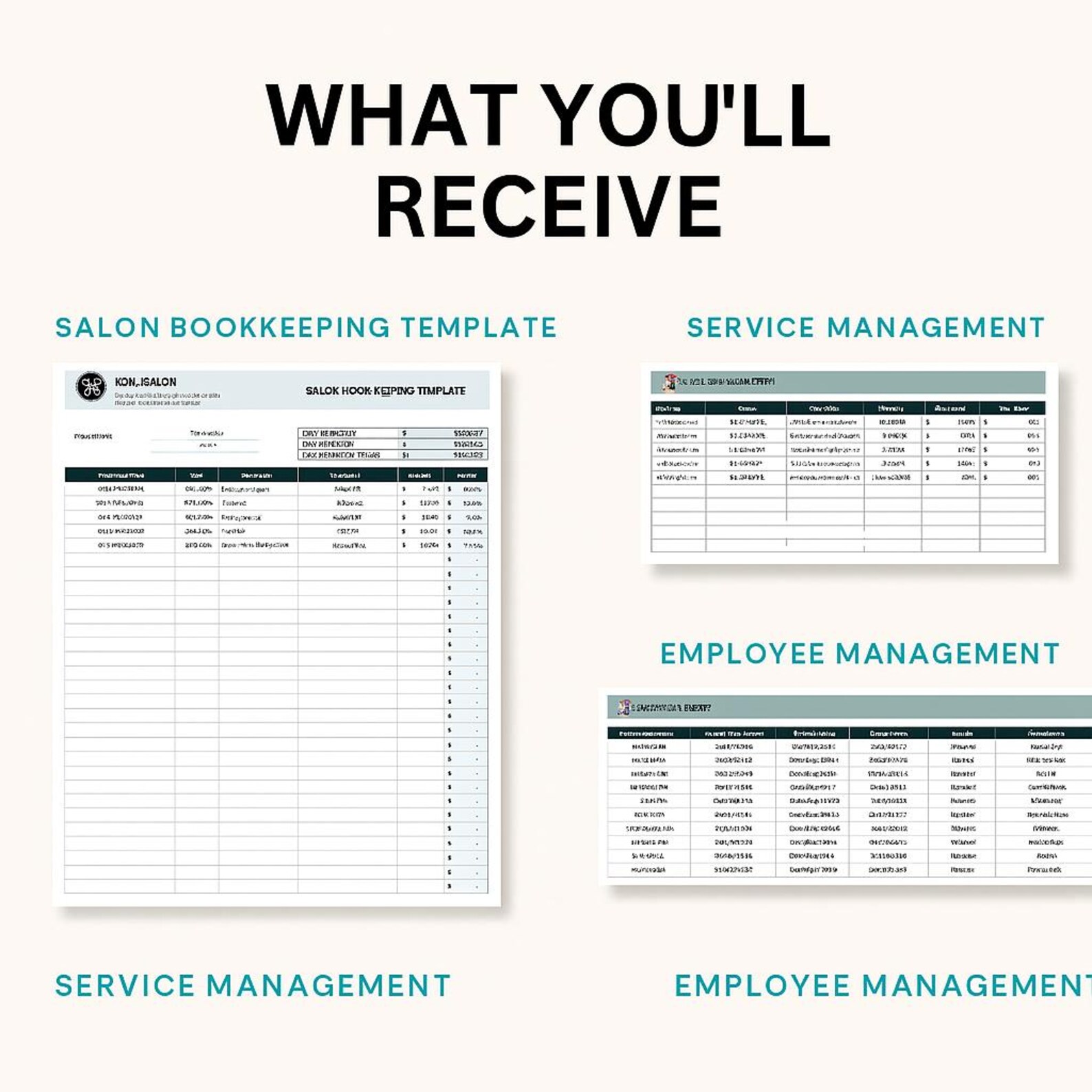 Saloon Bookkeeping Template Excel & Google Sheets | Expense, Income ...