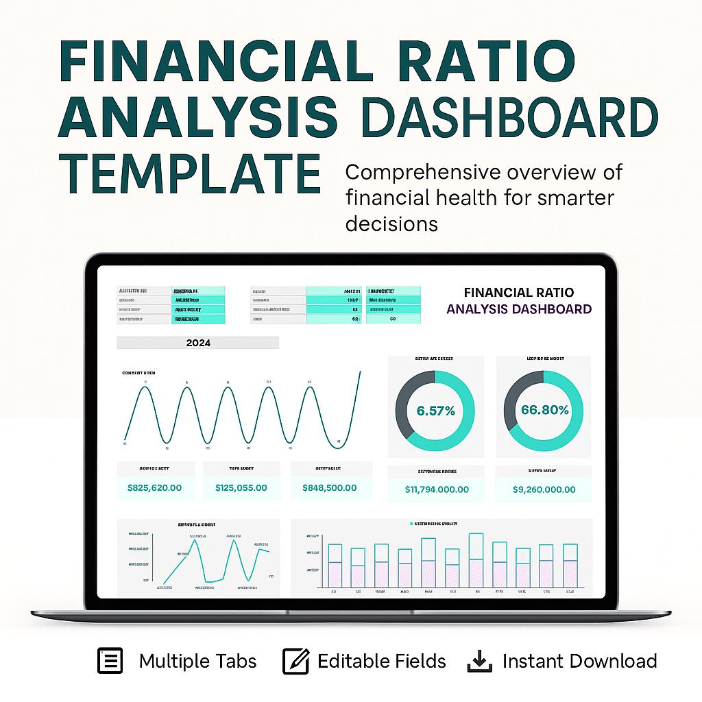 Financial Ratio Analysis Dashboard Template | Business Finance KPI ...