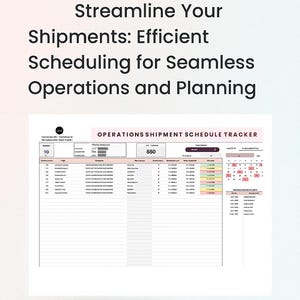 Operations Shipment Schedule Tracker Excel Template – Logistics Planner ...