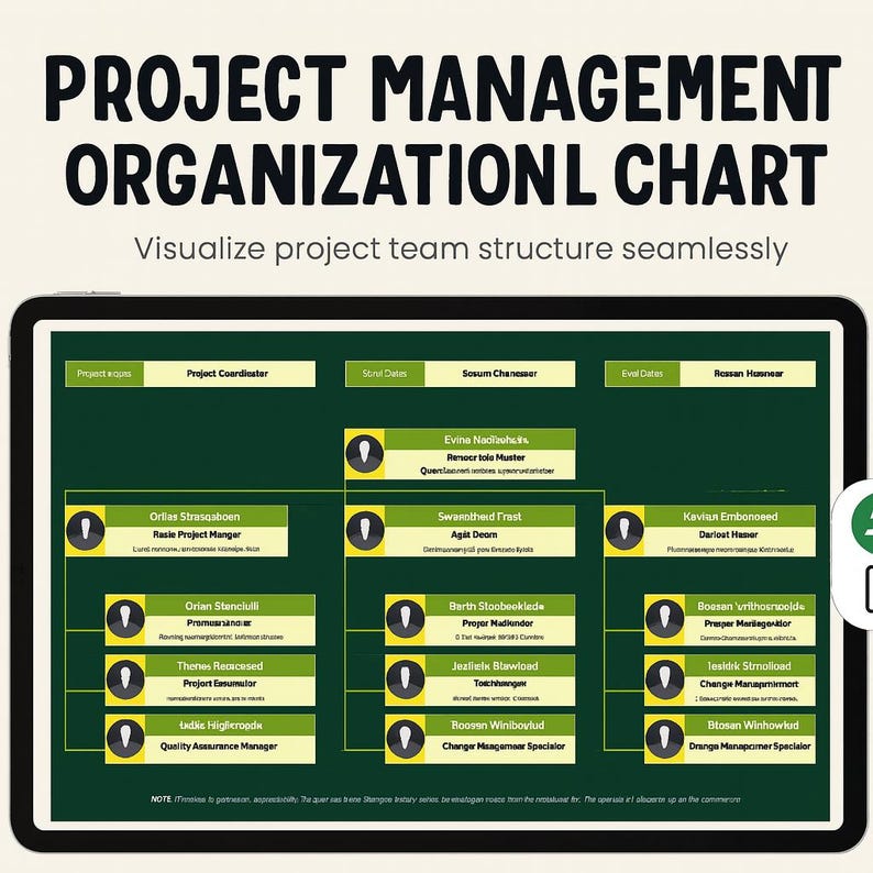 Project Management Organizational Chart Template Excel Google Sheets ...