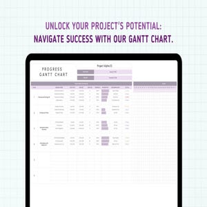 Progress Gantt Chart Template Excel & Google Sheets • Editable Project ...