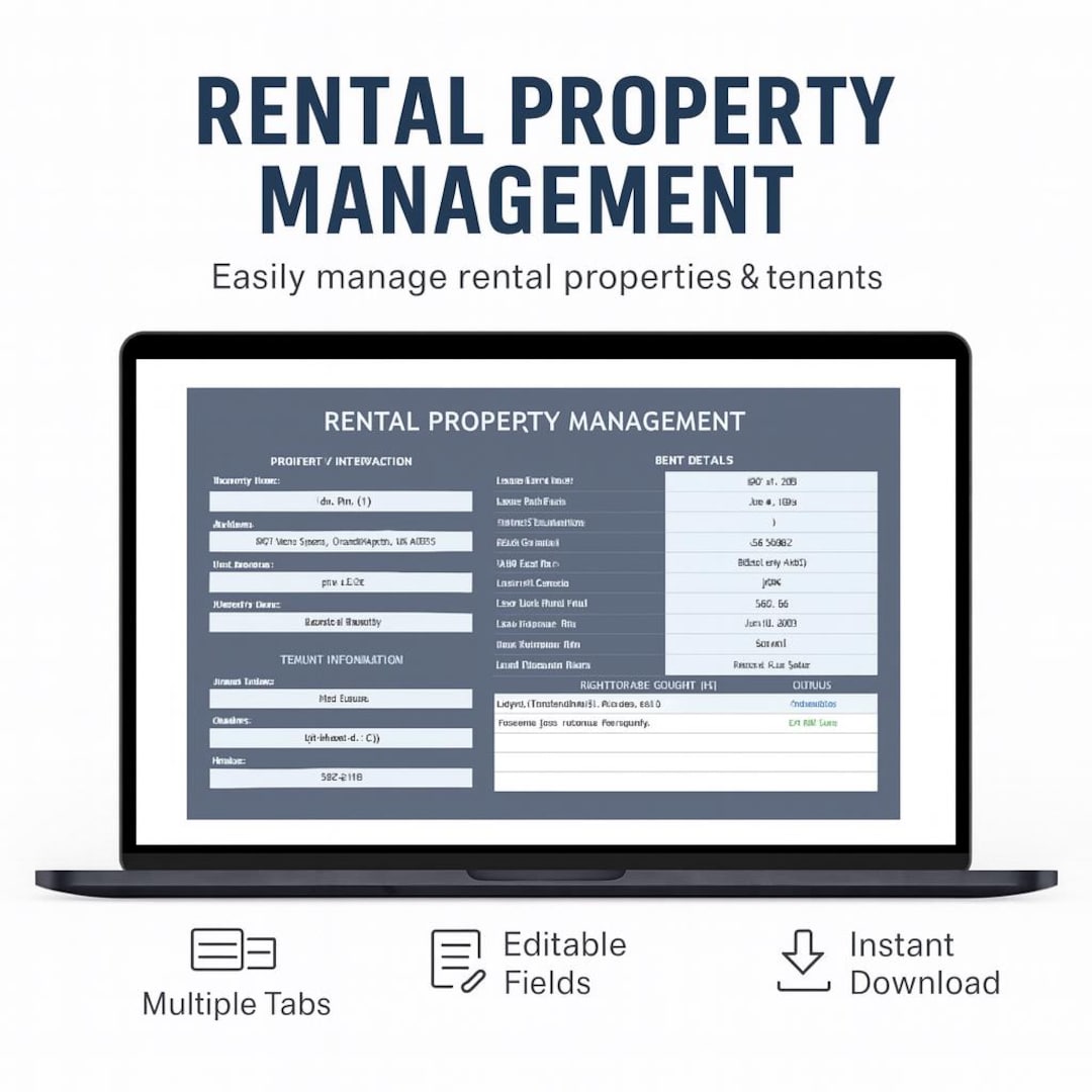 Rental Property Management Template Excel & Google Sheets | Landlord ...