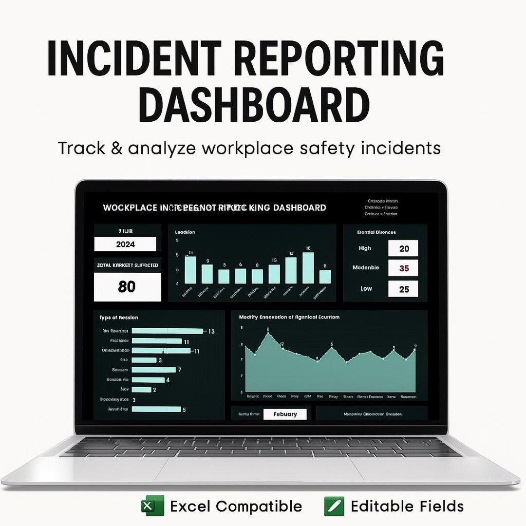 Workplace Incident Reporting Dashboard Excel & Google Sheets | Safety ...