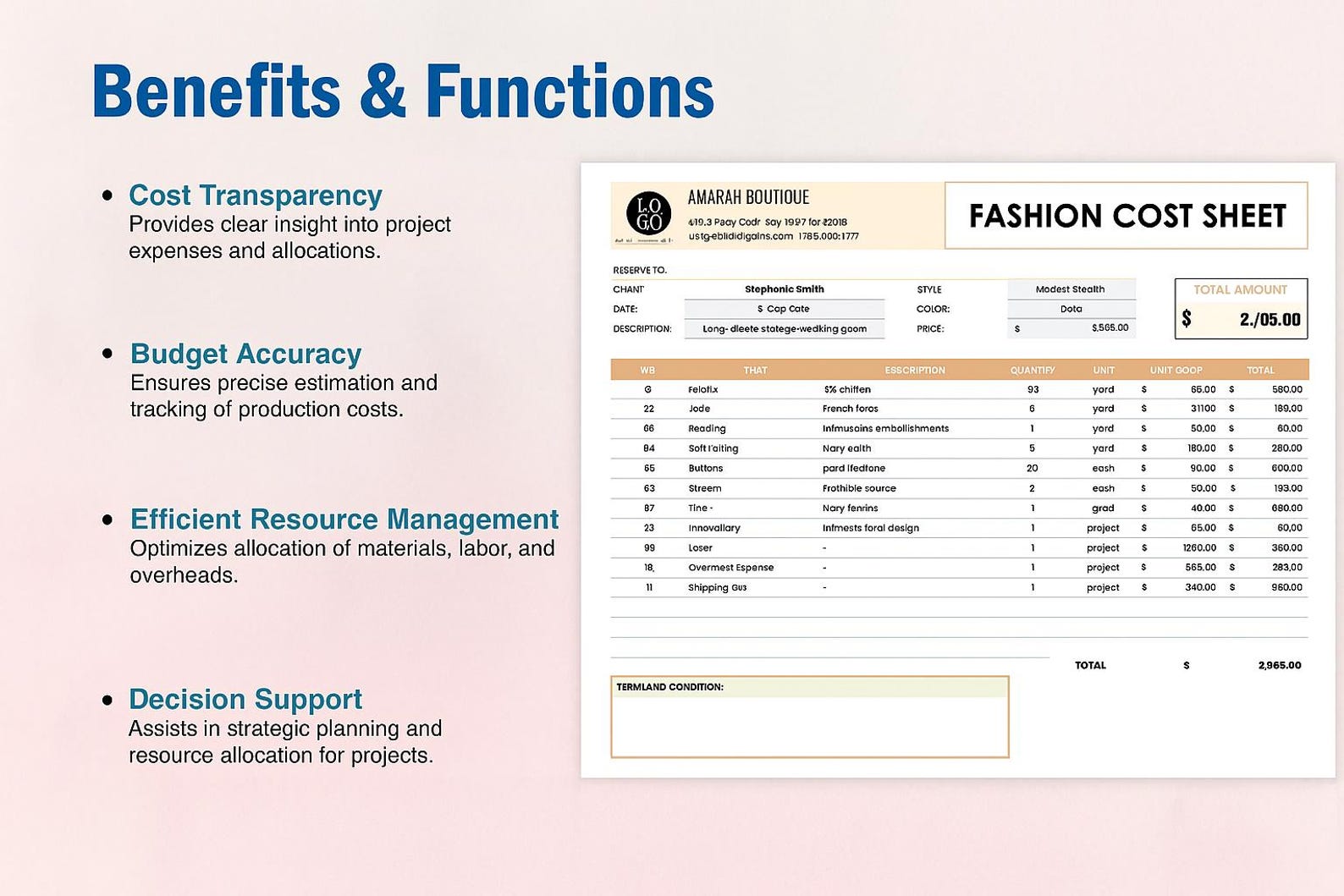 Fashion Cost Sheet Template Excel & Google Sheets | Garment Pricing ...