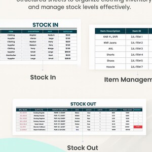 Clothing Inventory Workbook Template | Apparel Stock Tracker Excel ...