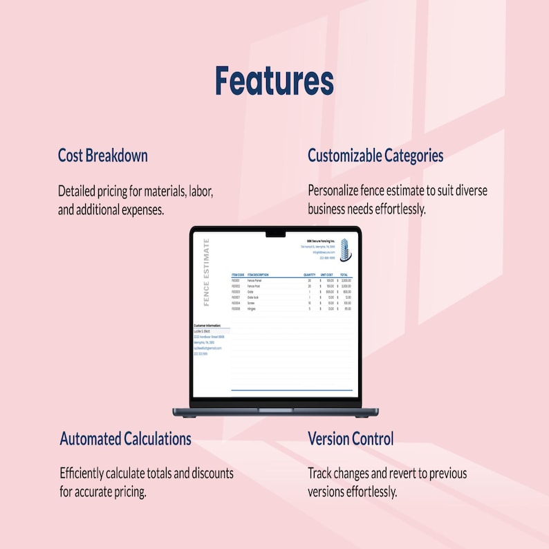Fence Estimate Template Excel Google Sheets • Fencing Cost Calculator ...