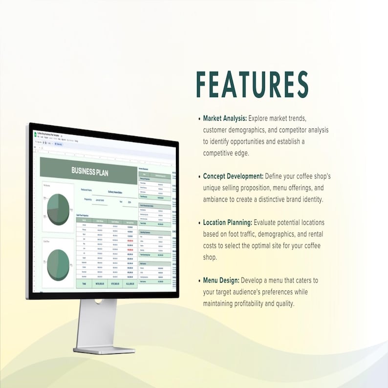 Coffee Shop Business Plan Template Excel & Google Sheets | Café Startup ...