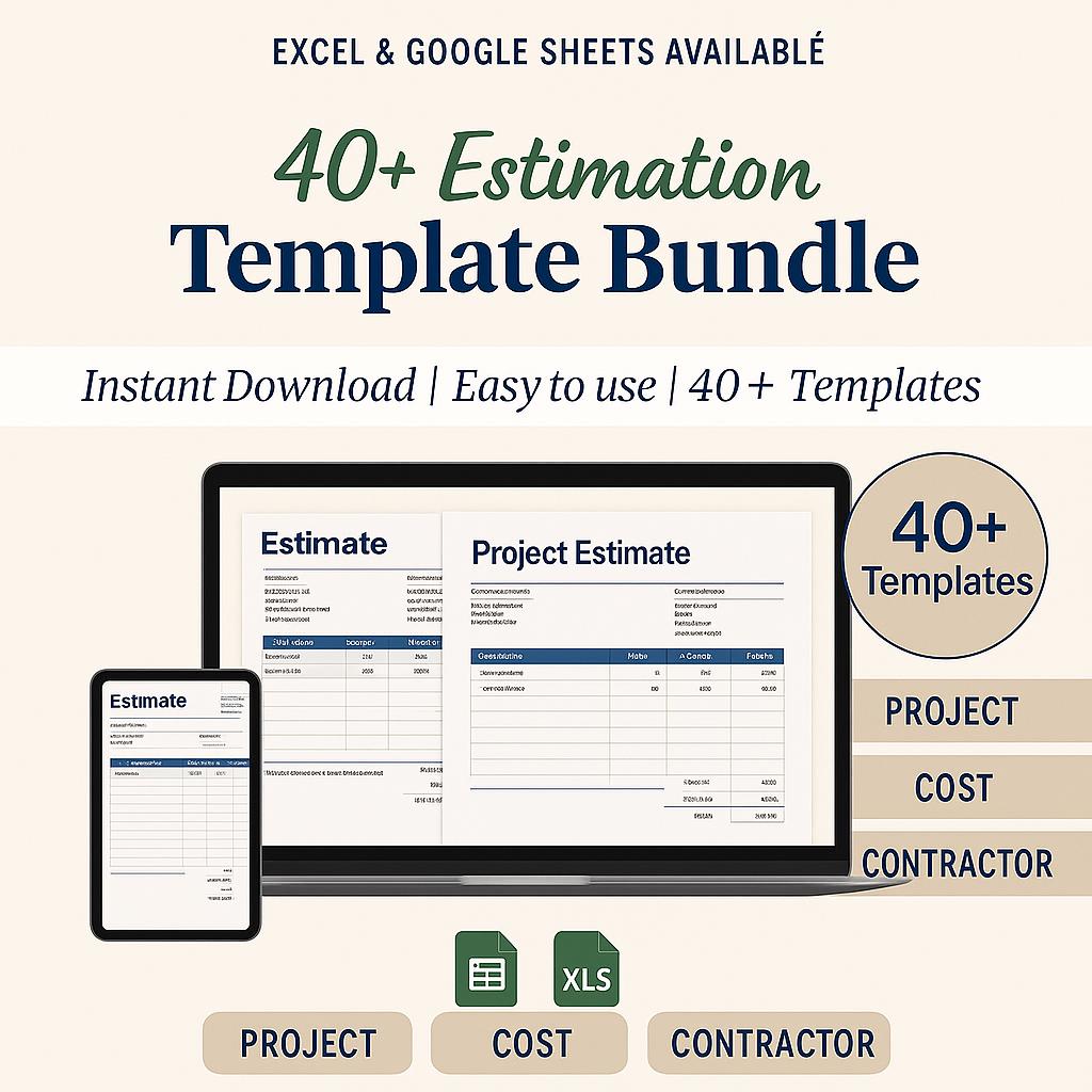 40+ Estimation Template Bundle | Excel & Google Sheets | Construction ...