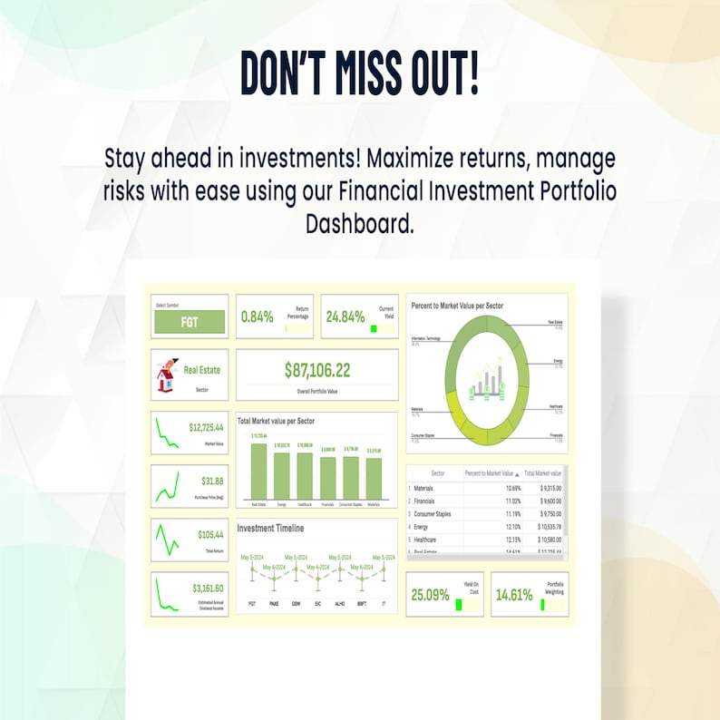 Financial Investment Portfolio Dashboard Template | Stocks, Assets ...