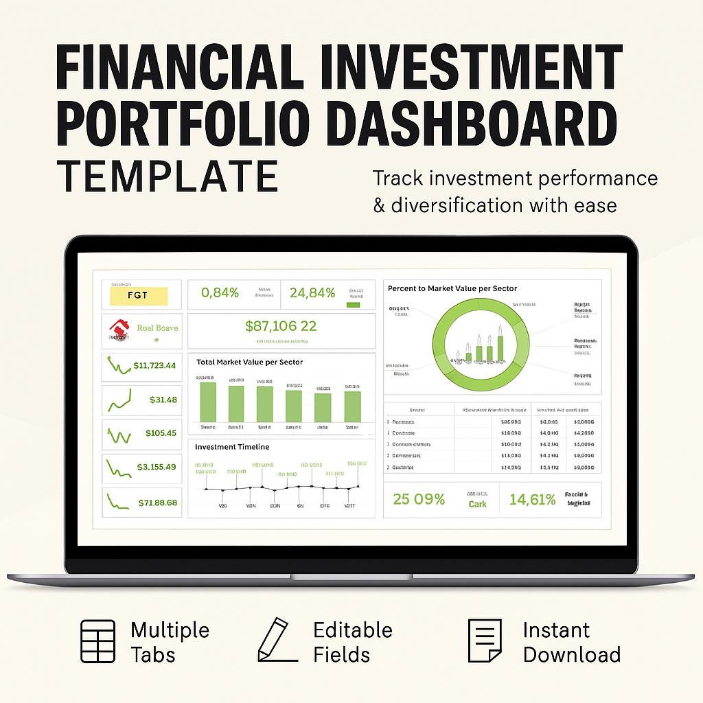 Financial Investment Portfolio Dashboard Template | Stocks, Assets ...