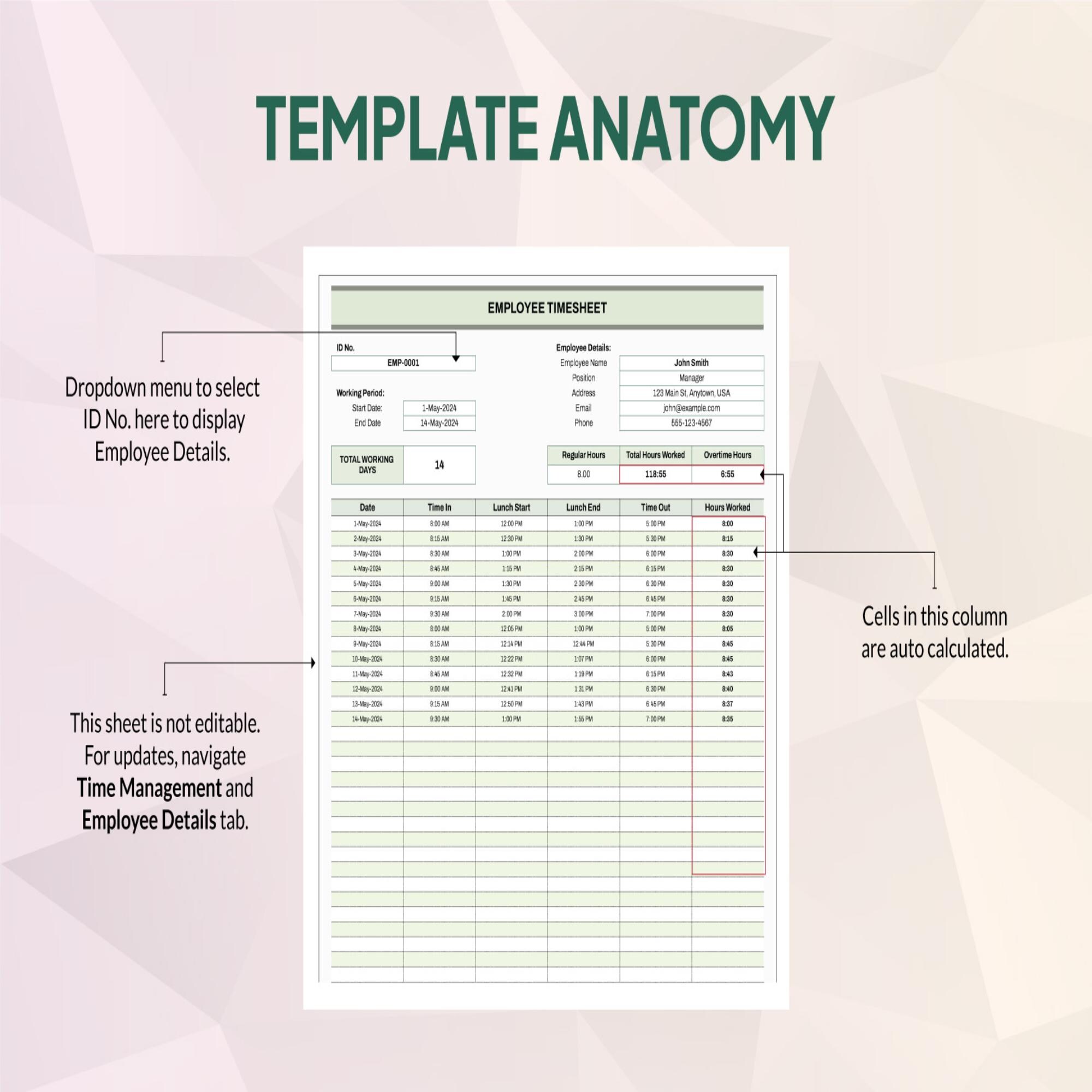 Finance Employee Timesheet Tracker Excel – Timesheet Management ...