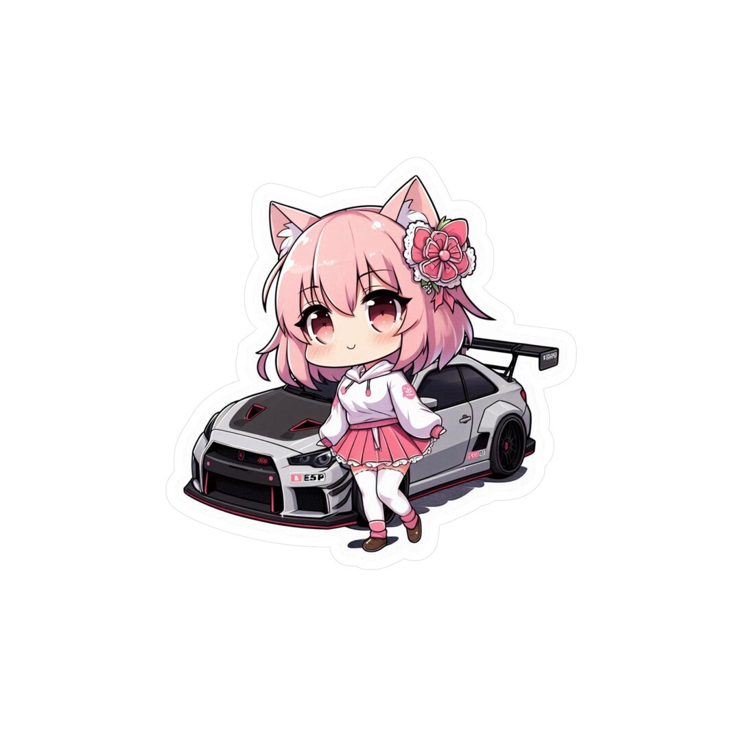 Anime Subaru WRX STI Car Girl Kiss-cut Vinyl Decals, Fun Stickers for ...