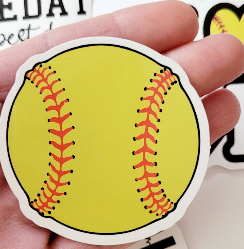 Softball Sticker Set Glossy Water Bottle Stickers Laptop Stickers PVC ...