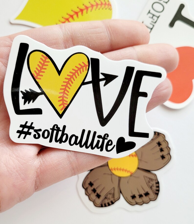 Softball Stickers Water Bottle Sticker Laptop Stickers PVC Vinyl ...