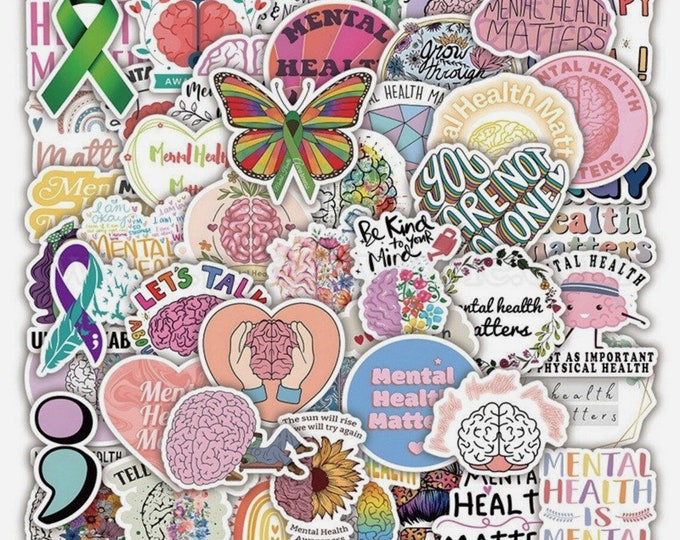 Mental Health Sticker Pack Mental Health Stickers 25pc or 50pc Sticker ...