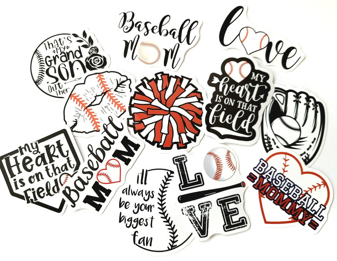 Baseball Sticker Set Glossy Water Bottle Stickers Laptop Stickers PVC ...