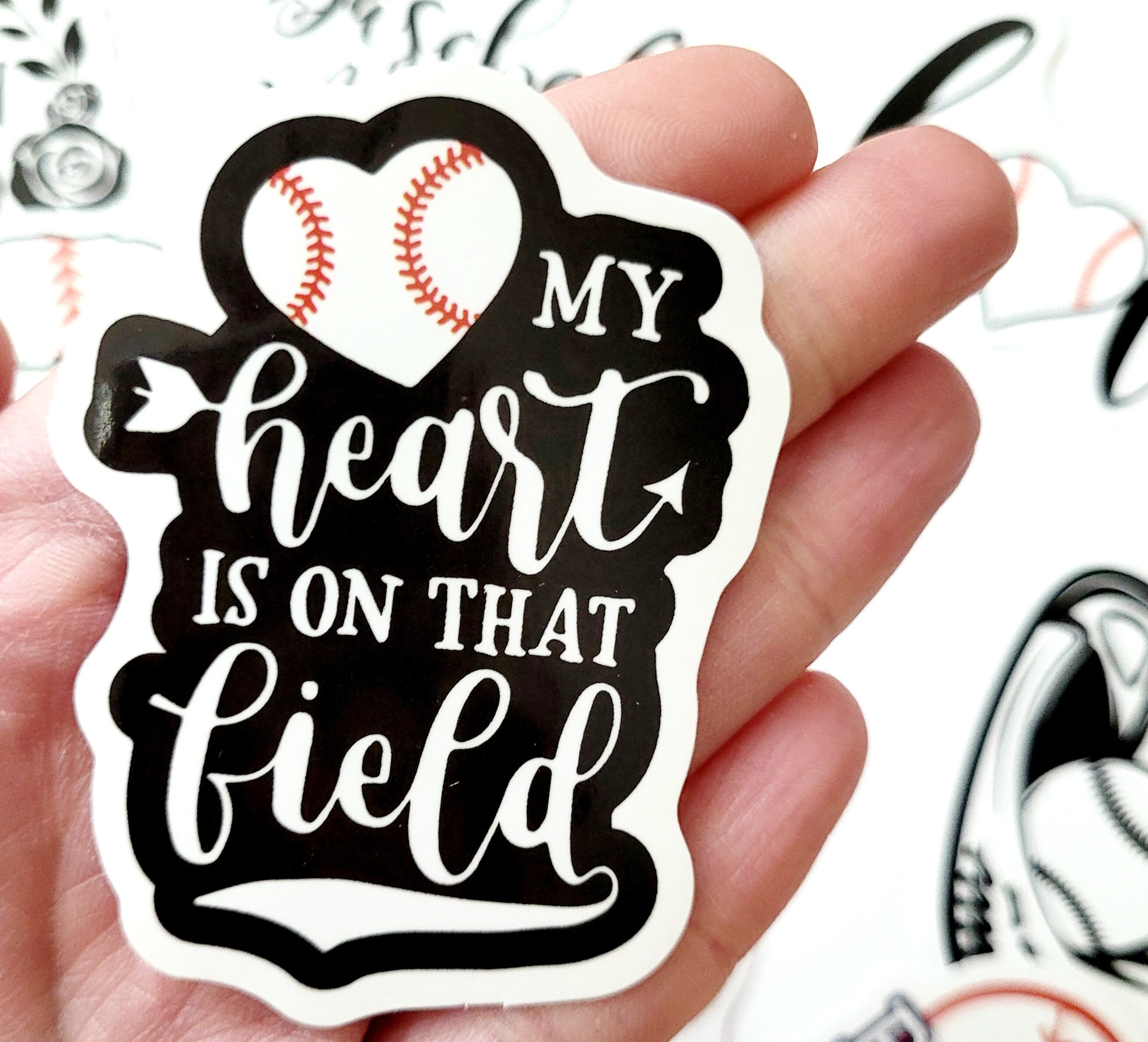 Baseball Sticker Set Glossy Water Bottle Stickers Laptop Stickers PVC ...