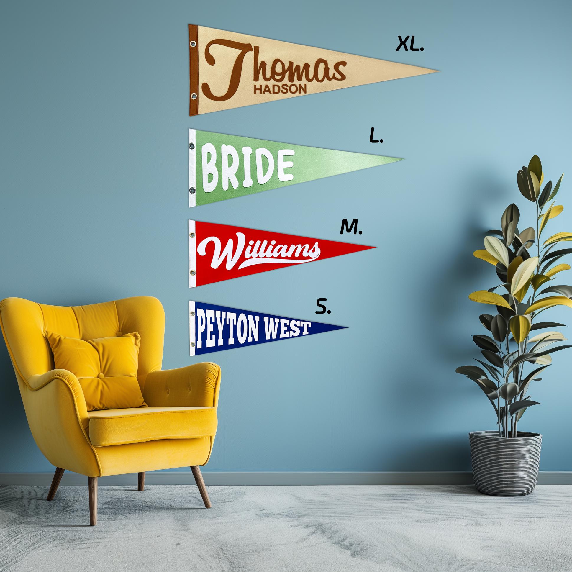 Name Pennant, Custom Name Wool Felt Pennant Flag, Personalized Pennant ...