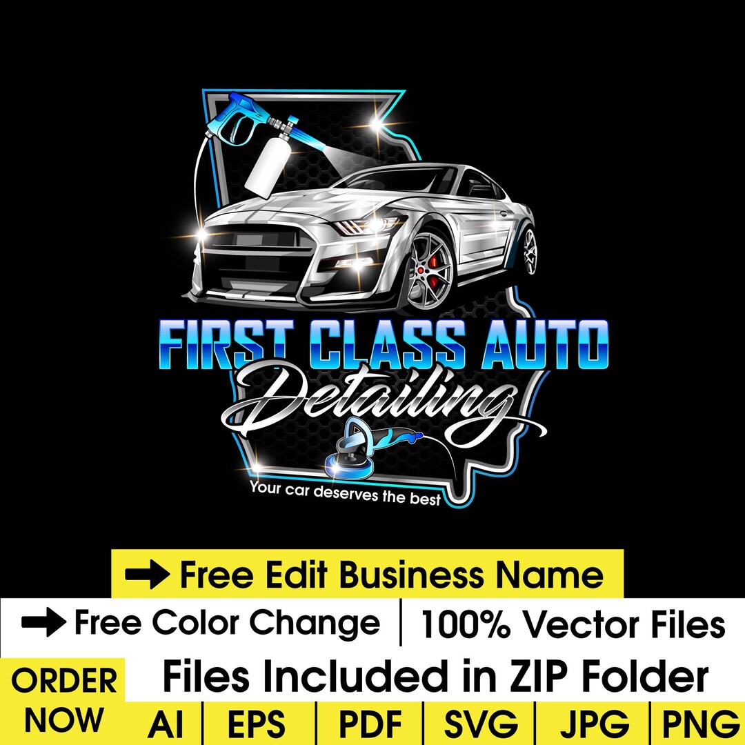 Custom Auto Detailing Logo Design, Car Detailing, Custom Mobile ...
