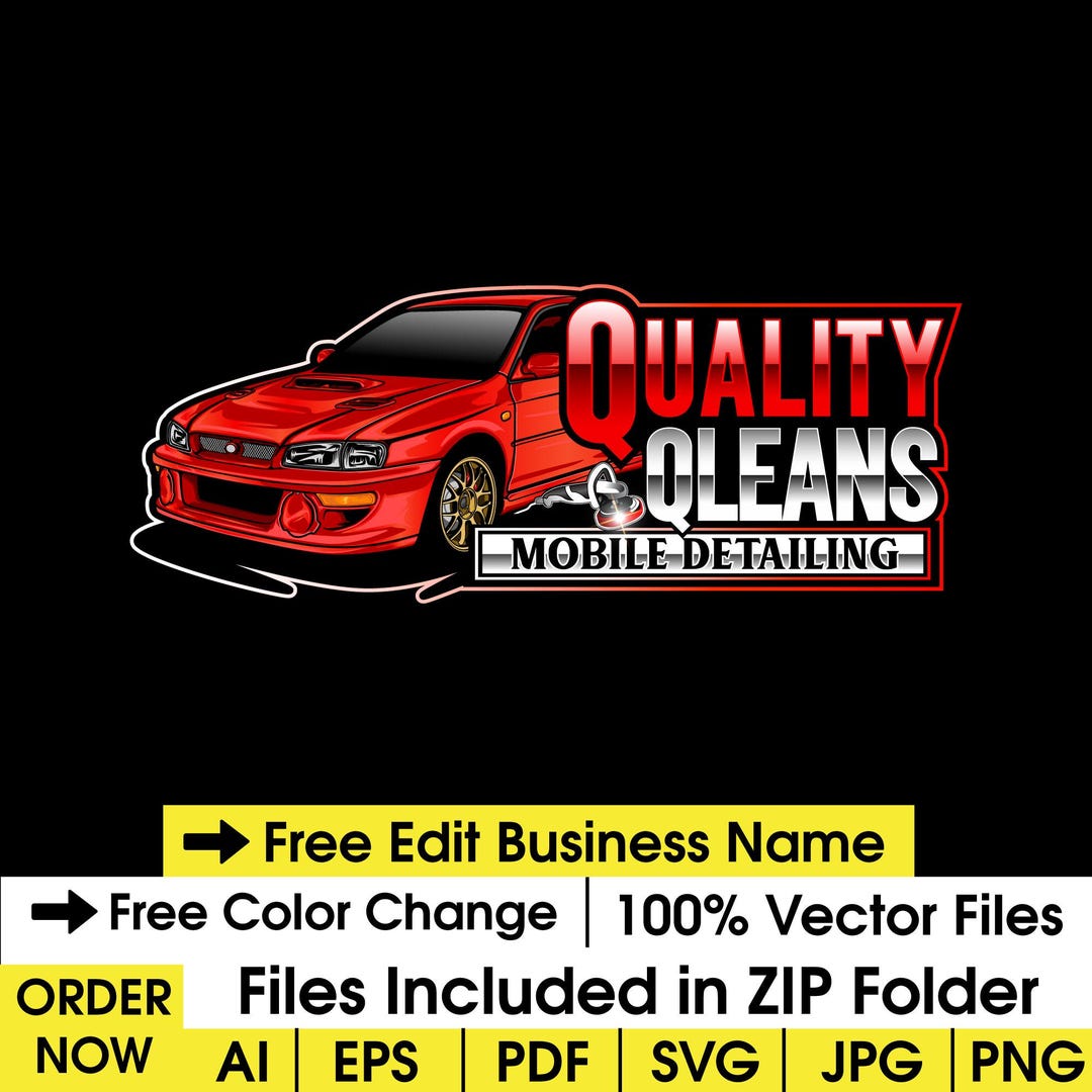 Custom 3D Auto Detailing Logo Design Mobile Detailing Logo Car Wash ...
