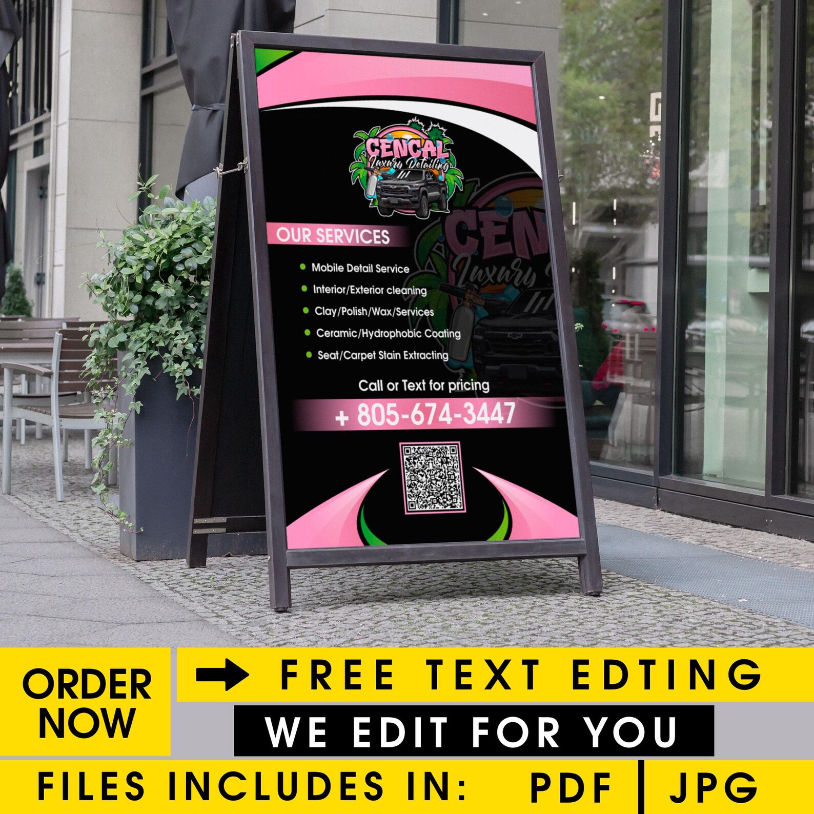 Custom Auto Detailing Logo A Sign Design Car Detailing Mobile Detailing ...