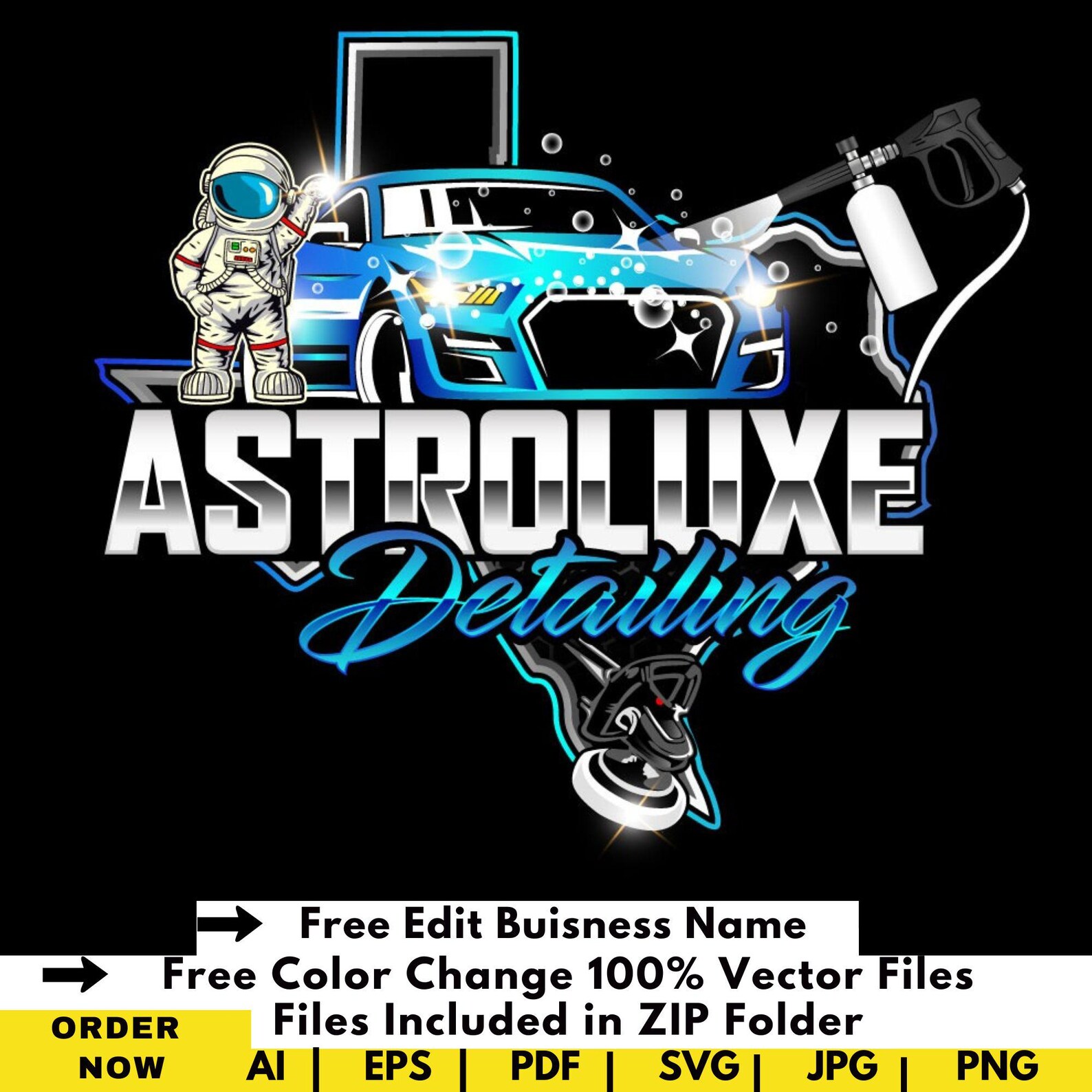 Auto Detailing Business Logo Design, Mobile Detailing Logo, Car Washing ...