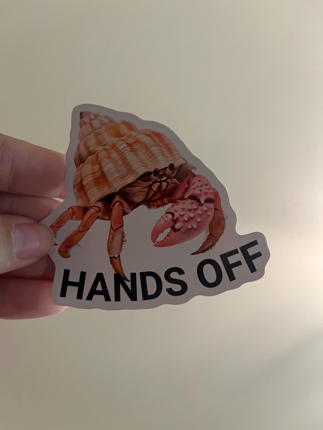 Hermit Crab Sticker - Hands Off! - Etsy