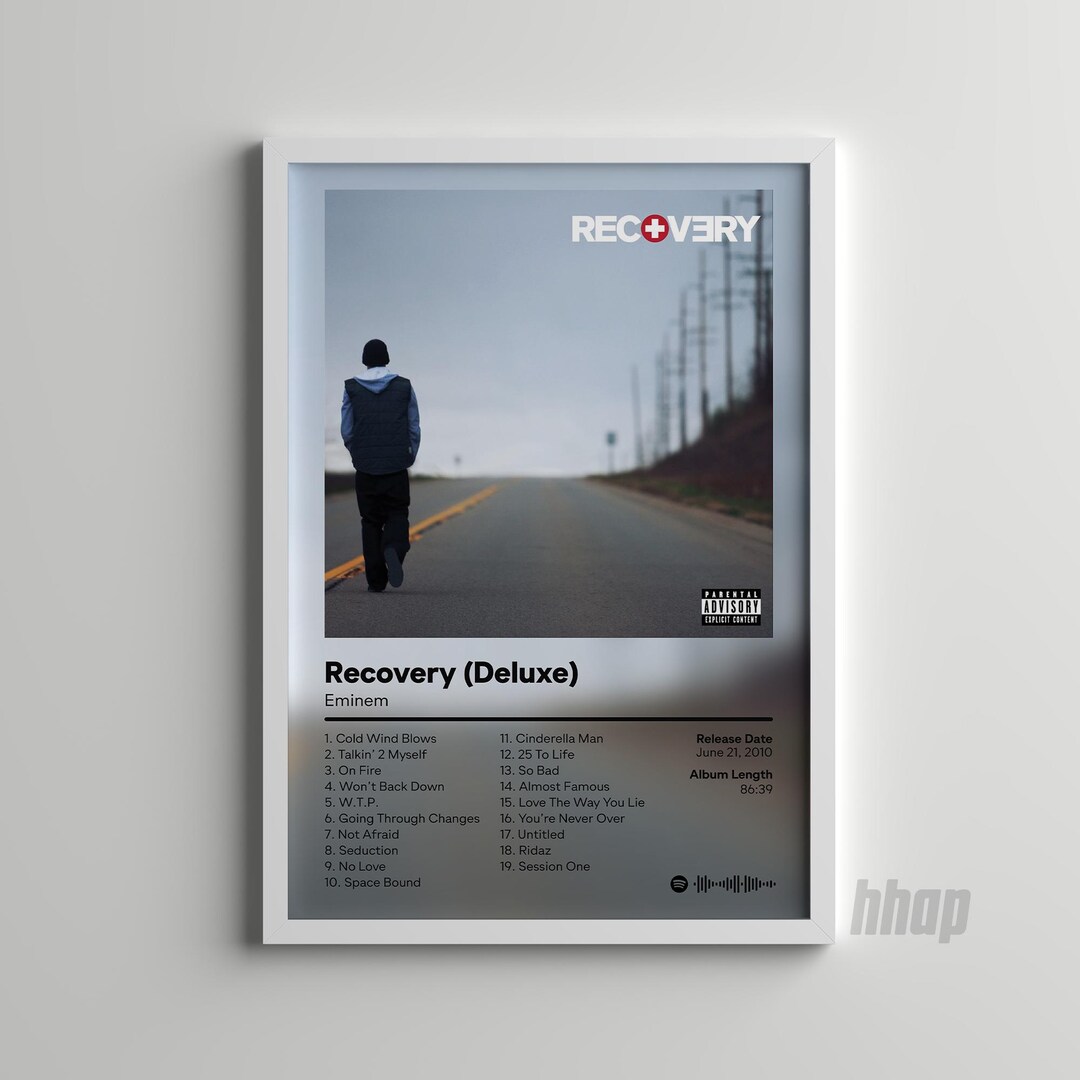 Eminem - Recovery Deluxe - Custom Album Poster - Hip Hop Wall Art ...