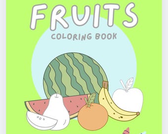 Fruits Coloring Book for Children - Etsy