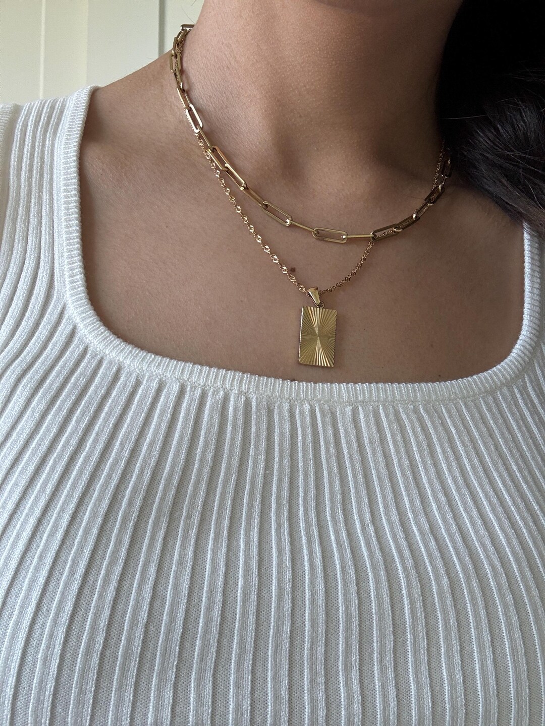 Gold Sun Ray Bar Necklace, 14k Plated Pendant, Minimalist Jewelry - Etsy