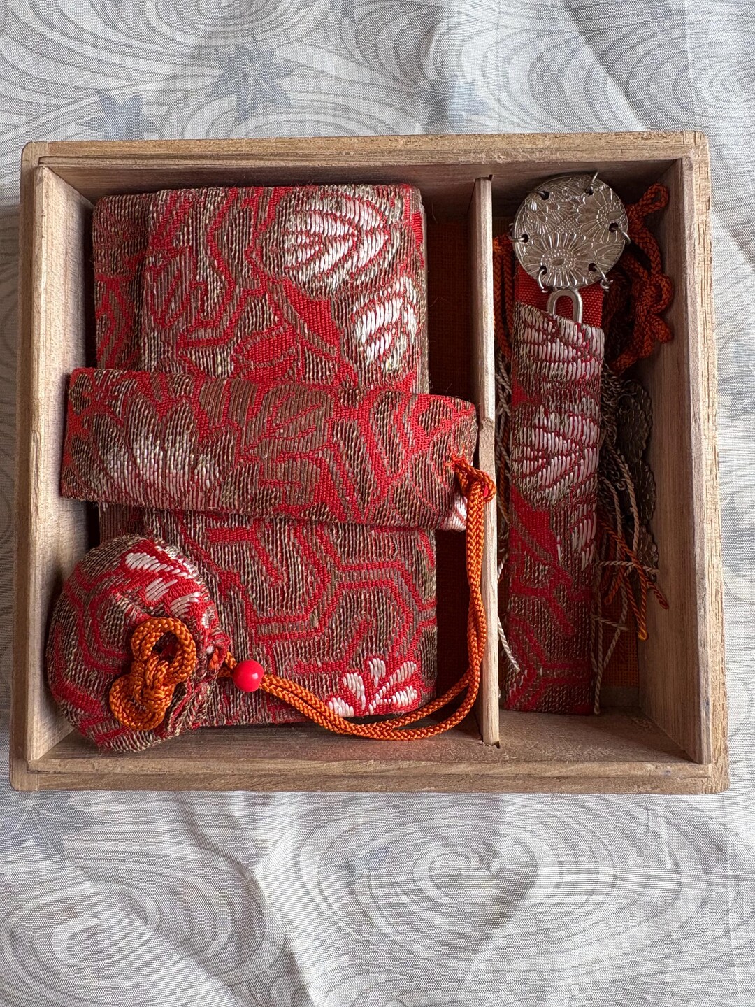 Antique Vintage Japanese "hakoseko" Kimono Accessory SET in Wooden Box ...