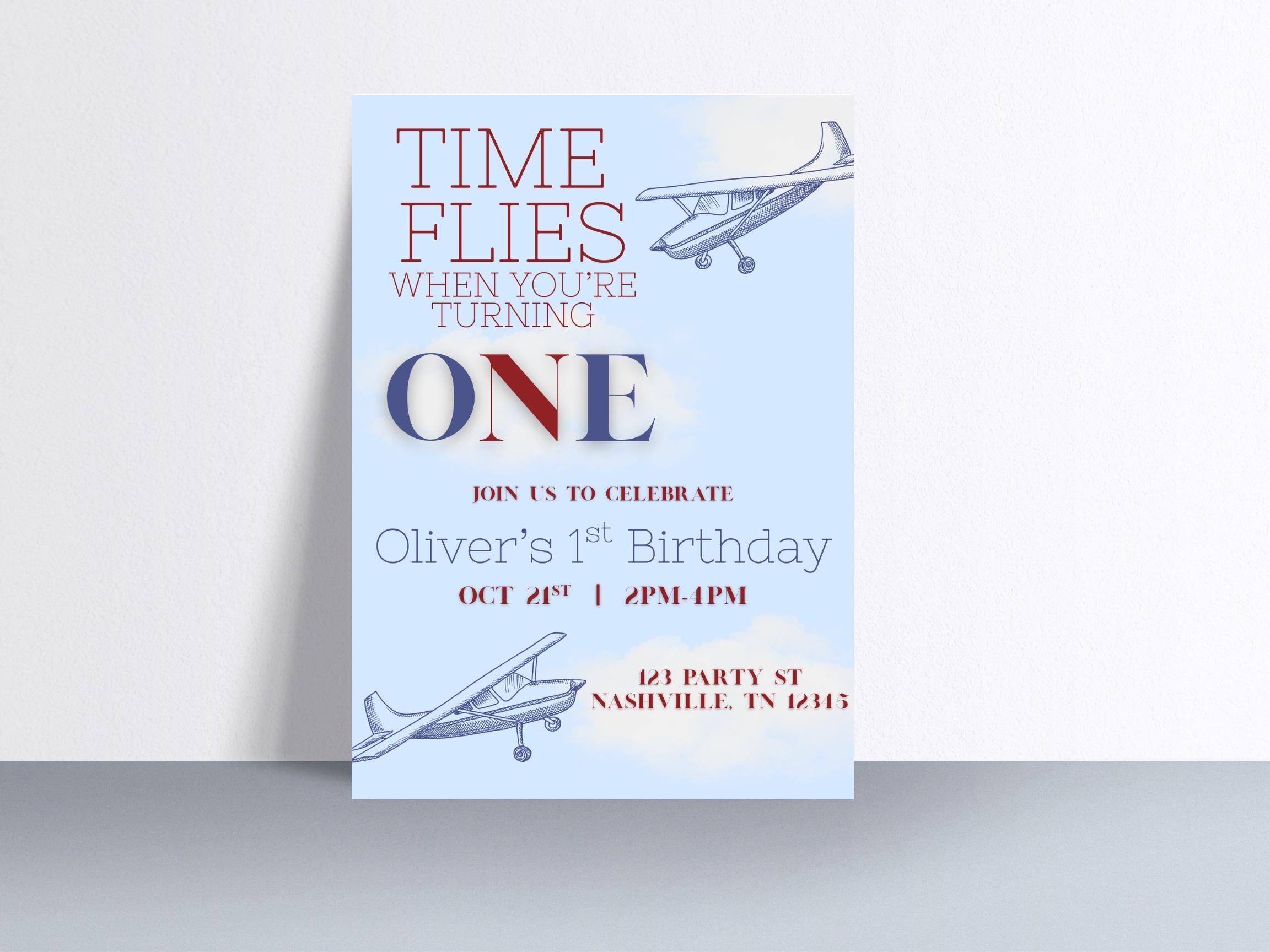 Airplane First Birthday Invitation Bundle: Milestone Sign (digital) - Etsy