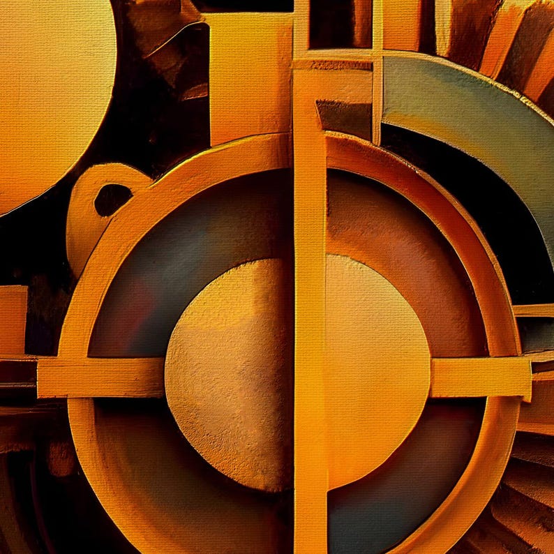 Printable Steampunk Wall Art, Geometric Abstract Time Machine ...