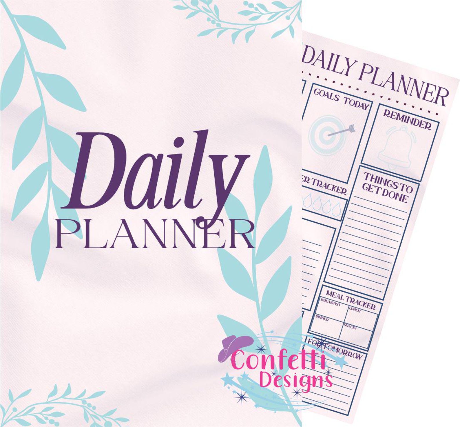 Printable Daily Tracker | Productivity Planner | Habit, Mood & Schedule ...