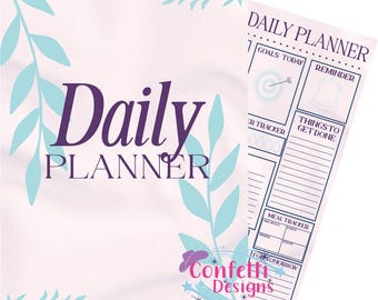 Printable Daily Tracker | Productivity Planner | Habit, Mood & Schedule ...