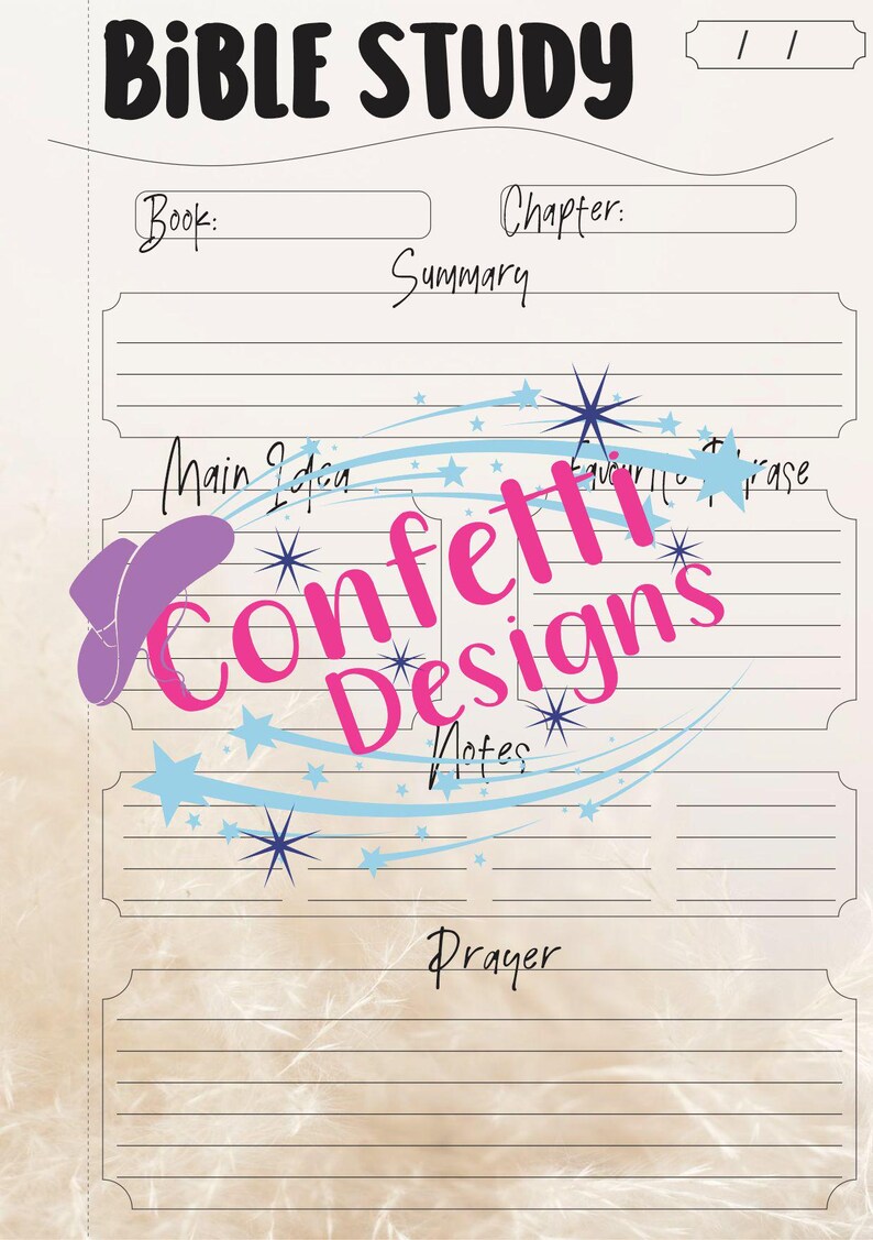 Bible Study Printable | Scripture Study Worksheet | Faith Journal Page ...