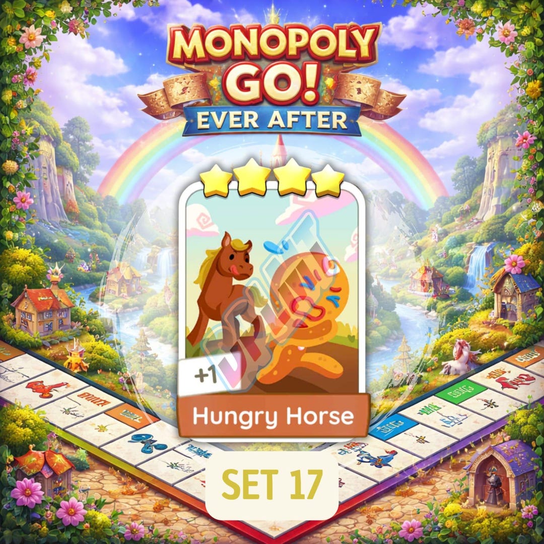 Hungry Horse - 4 Star Stickers - SET 17 -monopoly_go Ever After - Etsy