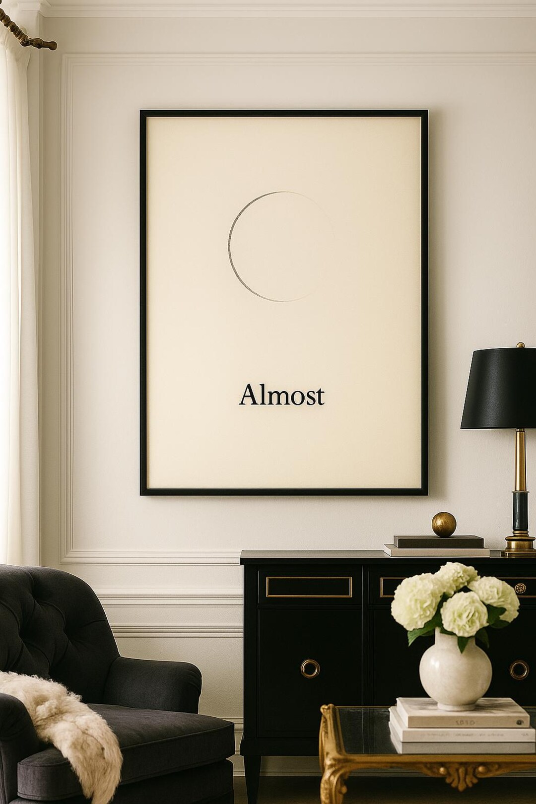 Almost Minimalist Wall Art Print – Abstract Circle Digital Download ...