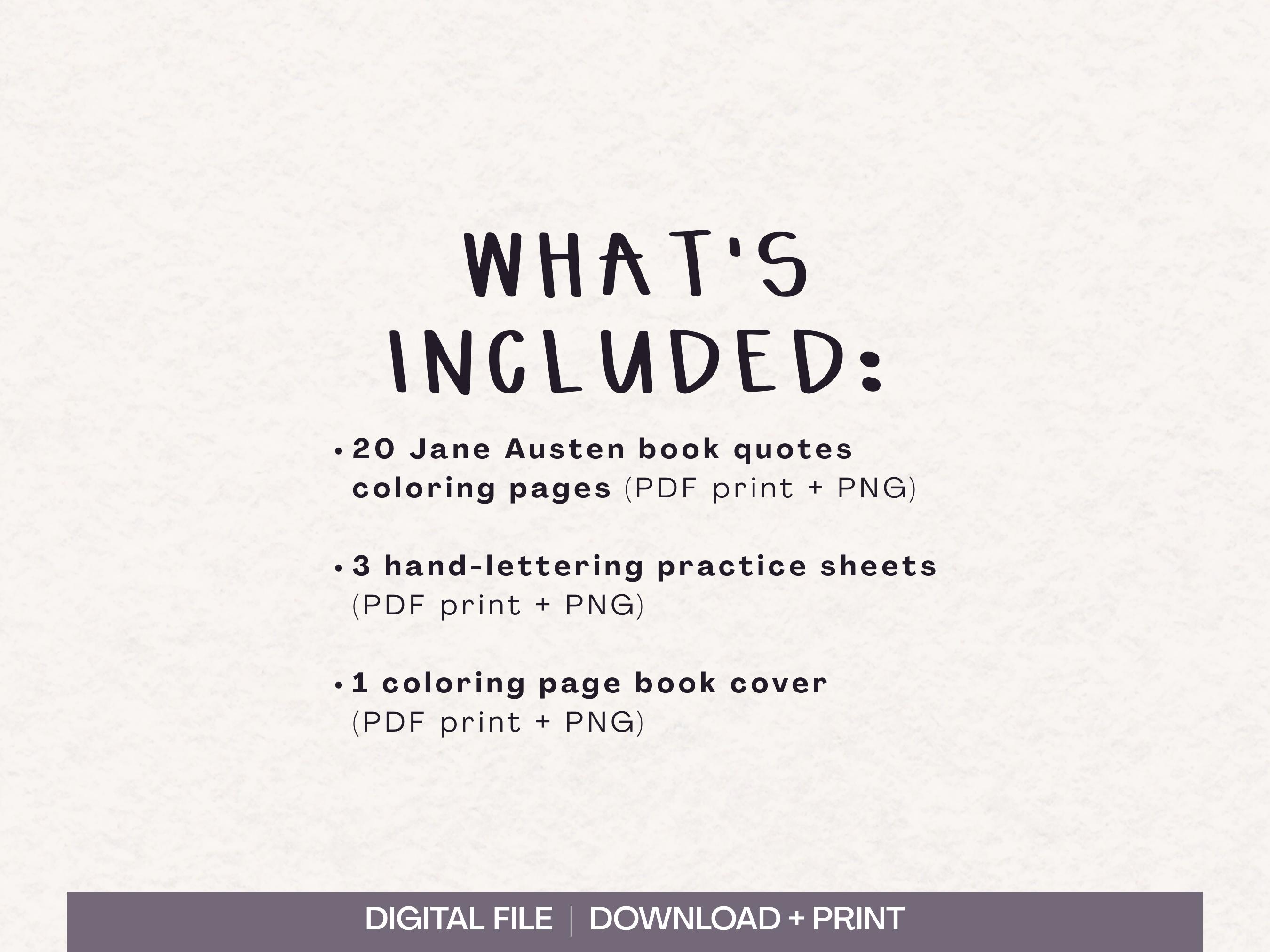 20 Jane Austen Quotes Coloring Pages – Emma, Sense and Sensibility ...