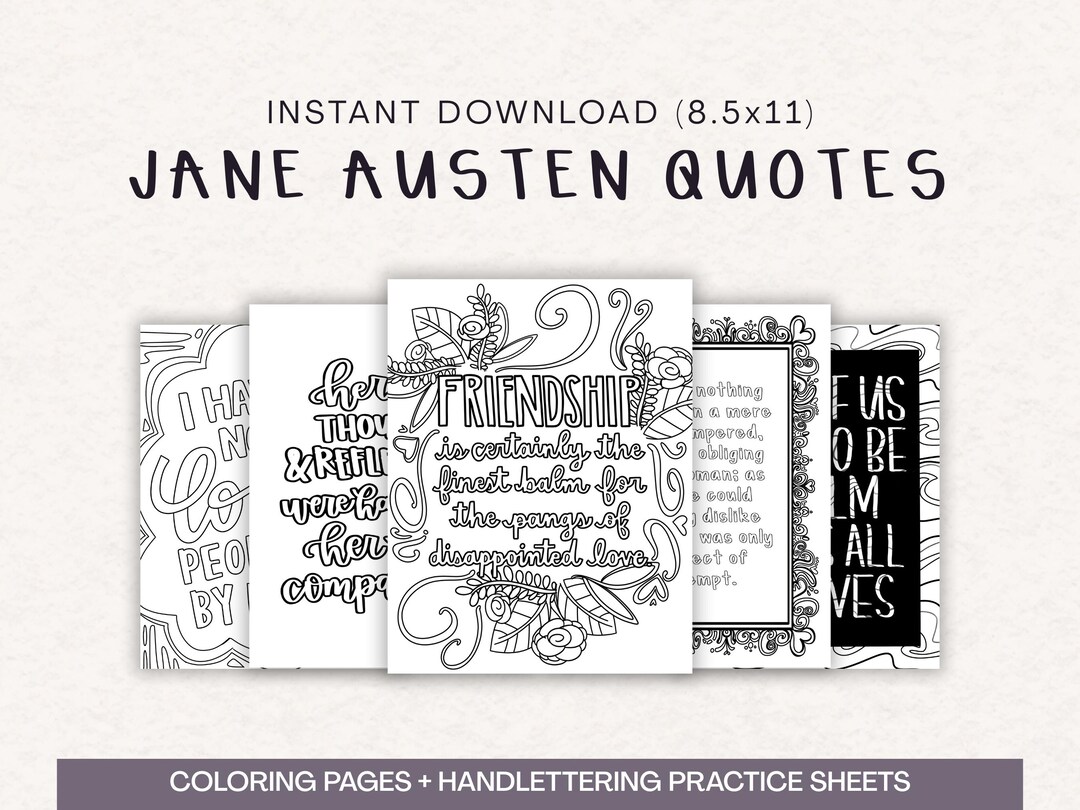 20 Jane Austen Quotes Coloring Pages – Emma, Sense and Sensibility ...