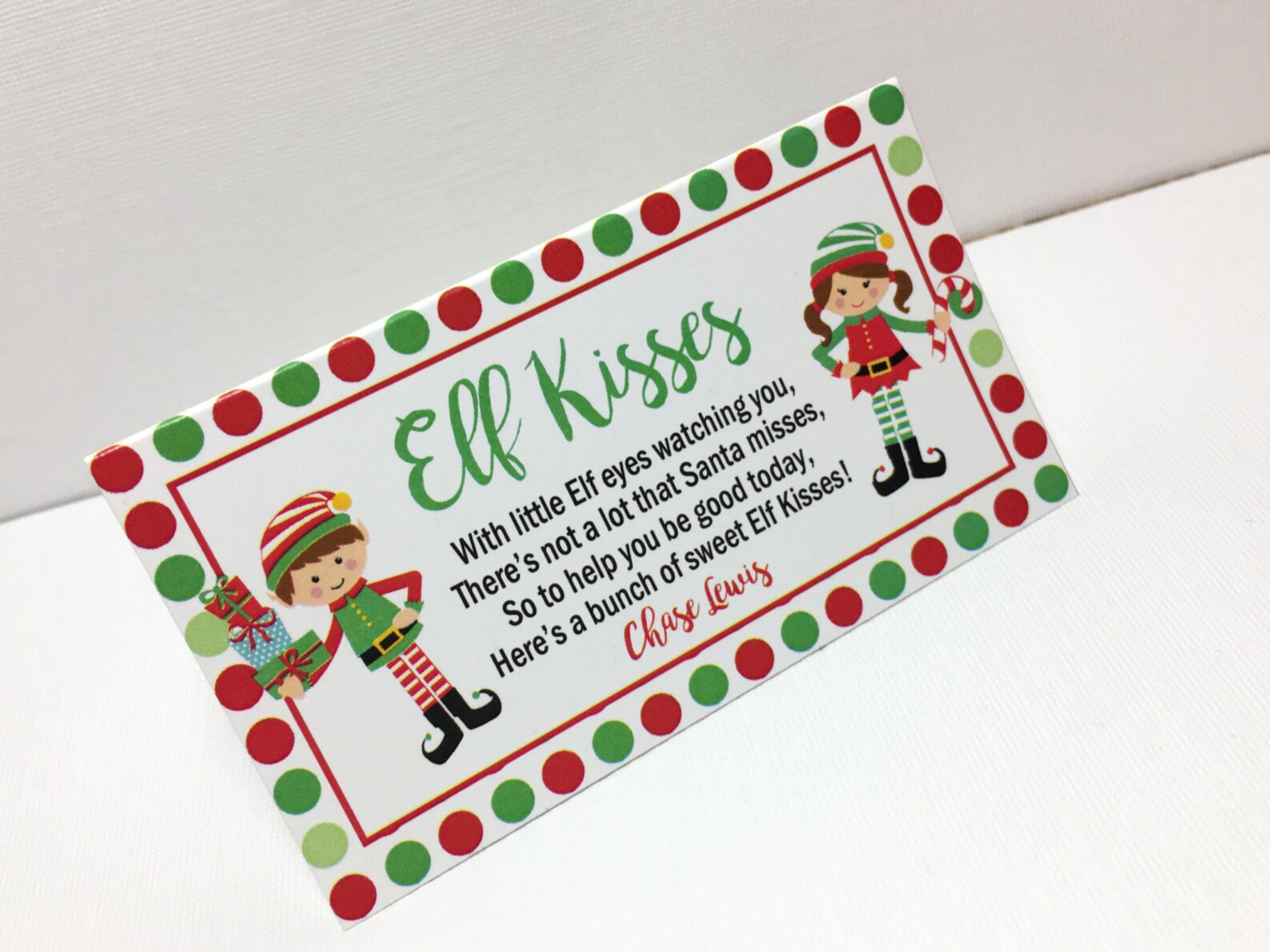 Elf Kisses PRINTABLE Treat Topper Christmas Treat Topper | Etsy