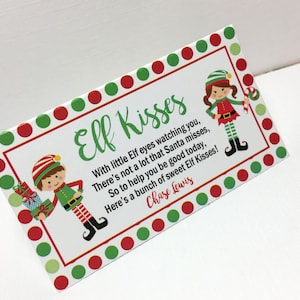 Elf Kisses PRINTABLE Treat Topper, Christmas Treat Topper, Christmas ...