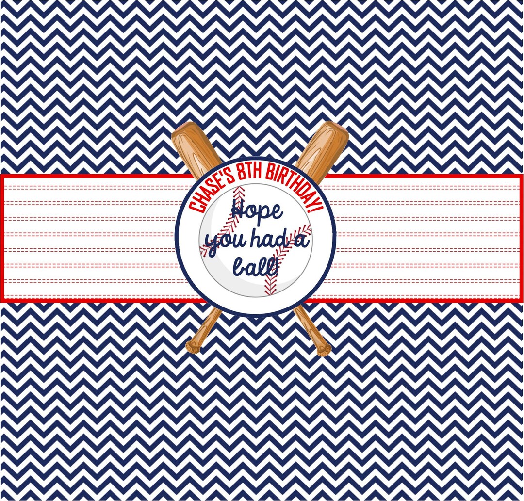 Baseball Birthday Party Candy Bar Wrapper - Rookie of the Year, Team ...
