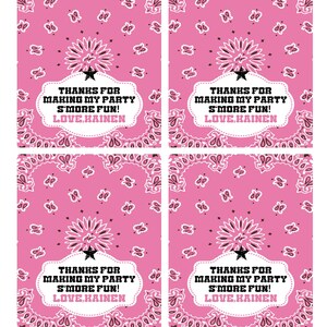 Western Birthday Party Treat Toppers PRINTABLE Cowboy Cowgirl - Smores ...