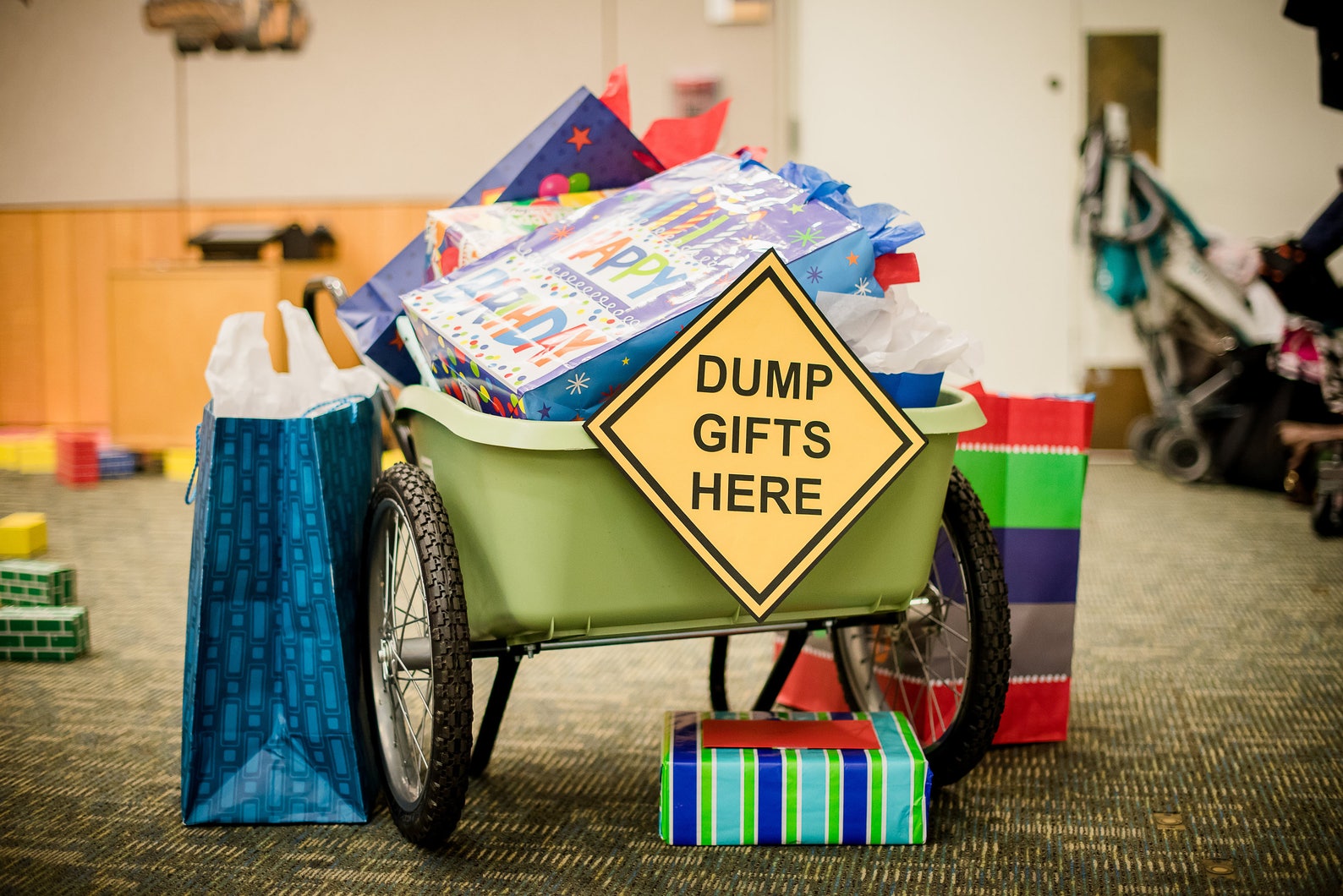 Dump Gifts Here Party Sign, Race Car Birthday Party, Die Cut Party Sign ...