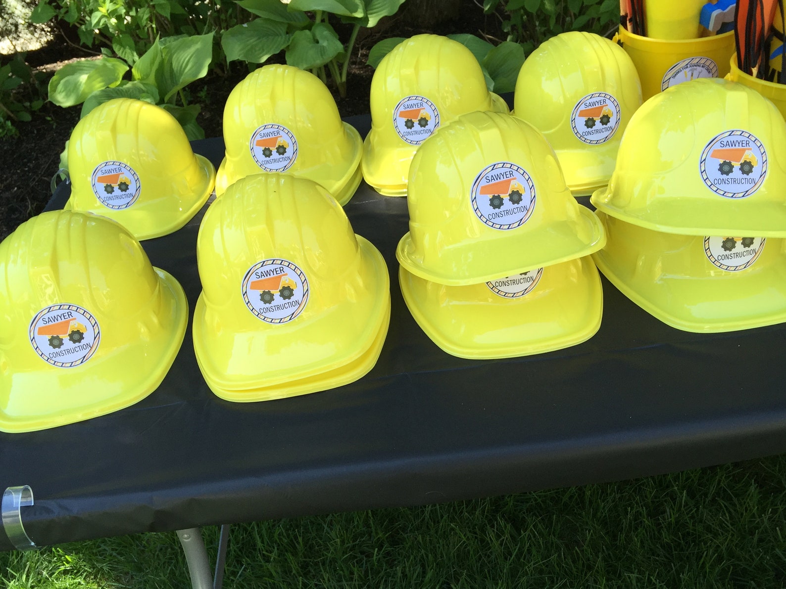Construction Birthday Party 24 Hard Hats With 24 Personalized | Etsy
