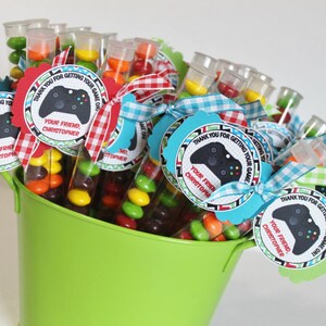 Gaming Party Favors, DIY Bonus Points Party Favor, TREAT TOPPERS Only ...