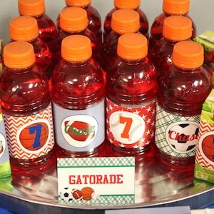 Sports Party Gatorade Wrappers DIGITAL FILE, Juice Box Wrappers, Water ...